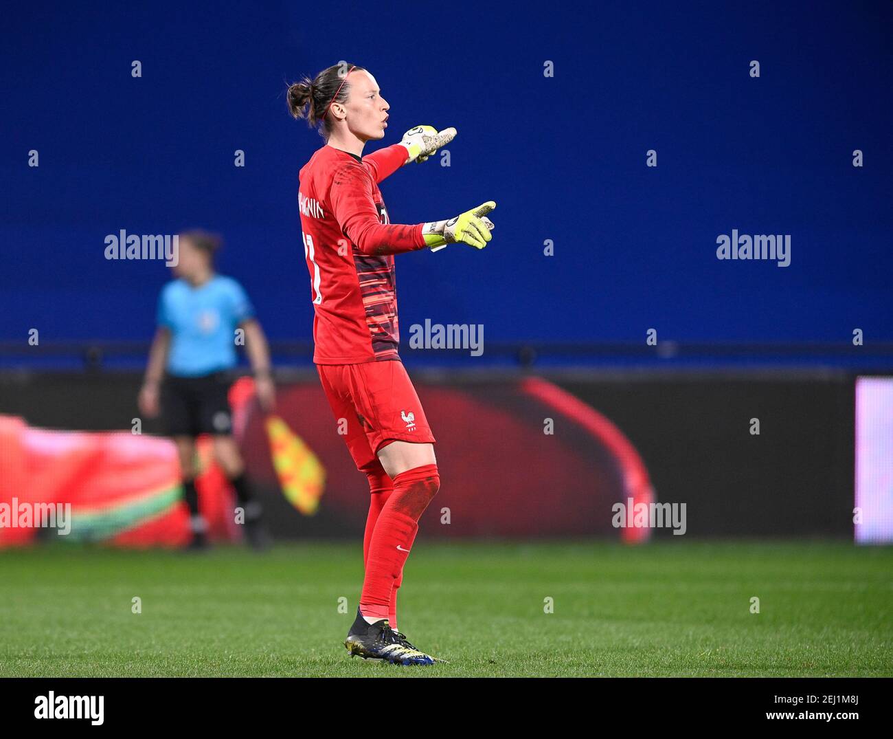 French goalkeeper Pauline Peyraud Magnin (21) pictured in action during ...