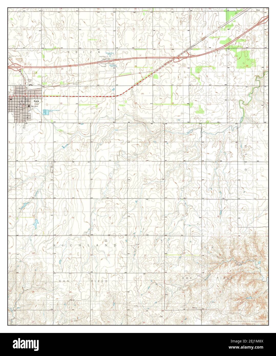 Erick, Oklahoma, map 1989, 1:24000, United States of America by ...