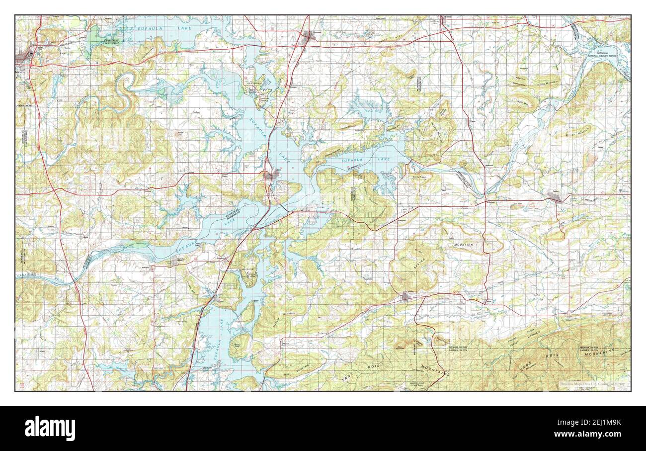 Map of eufaula oklahoma Cut Out Stock Images & Pictures - Alamy