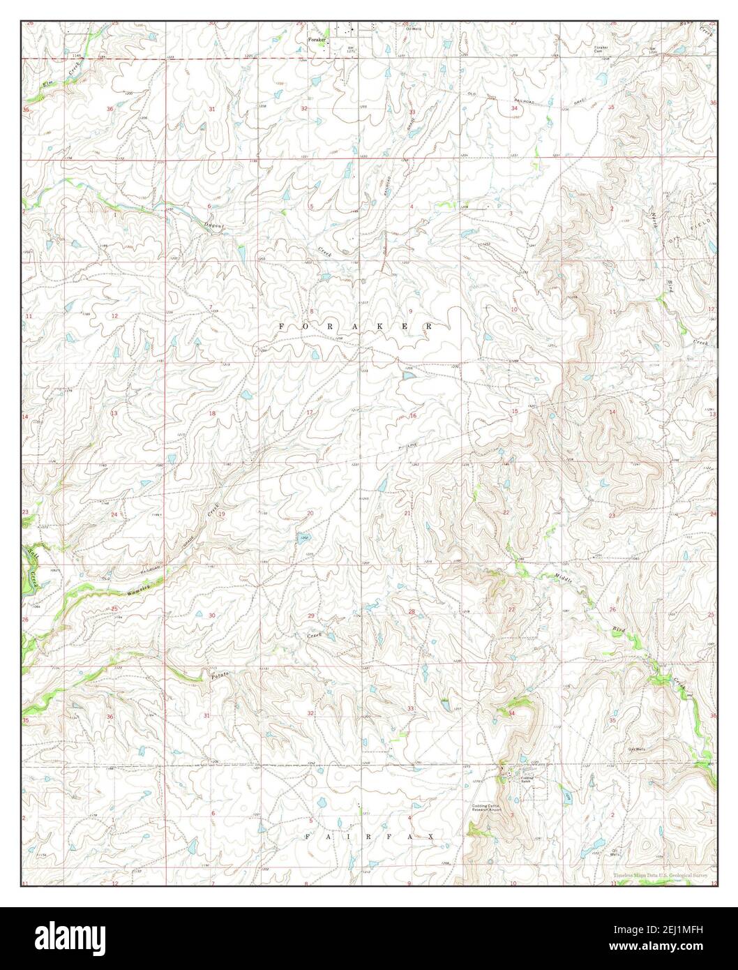 Foraker South, Oklahoma, map 1973, 1:24000, United States of America by ...
