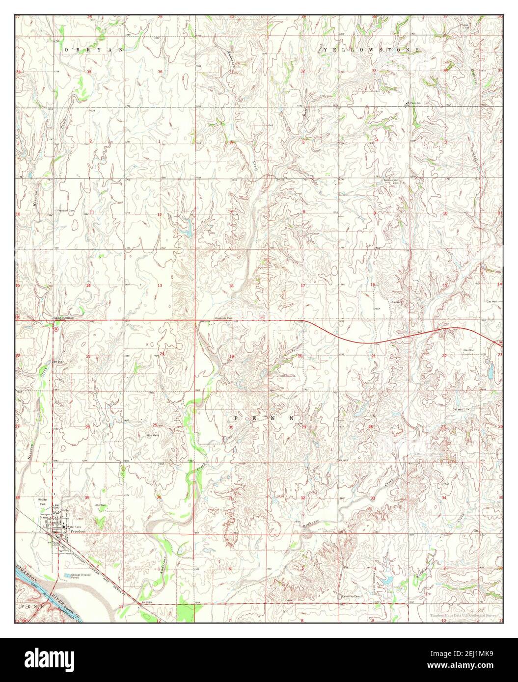 Freedom, Oklahoma, map 1970, 1:24000, United States of America by ...
