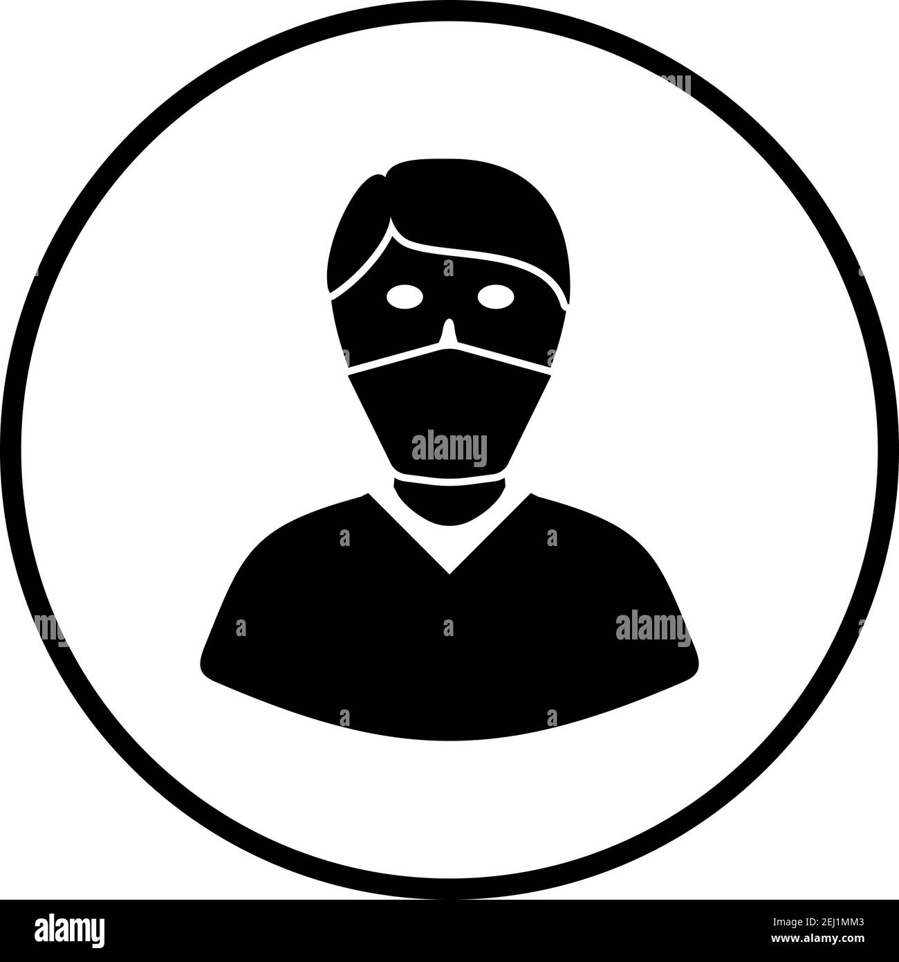 Medical Face Mask Icon. Thin Circle Stencil Design. Vector Illustration ...