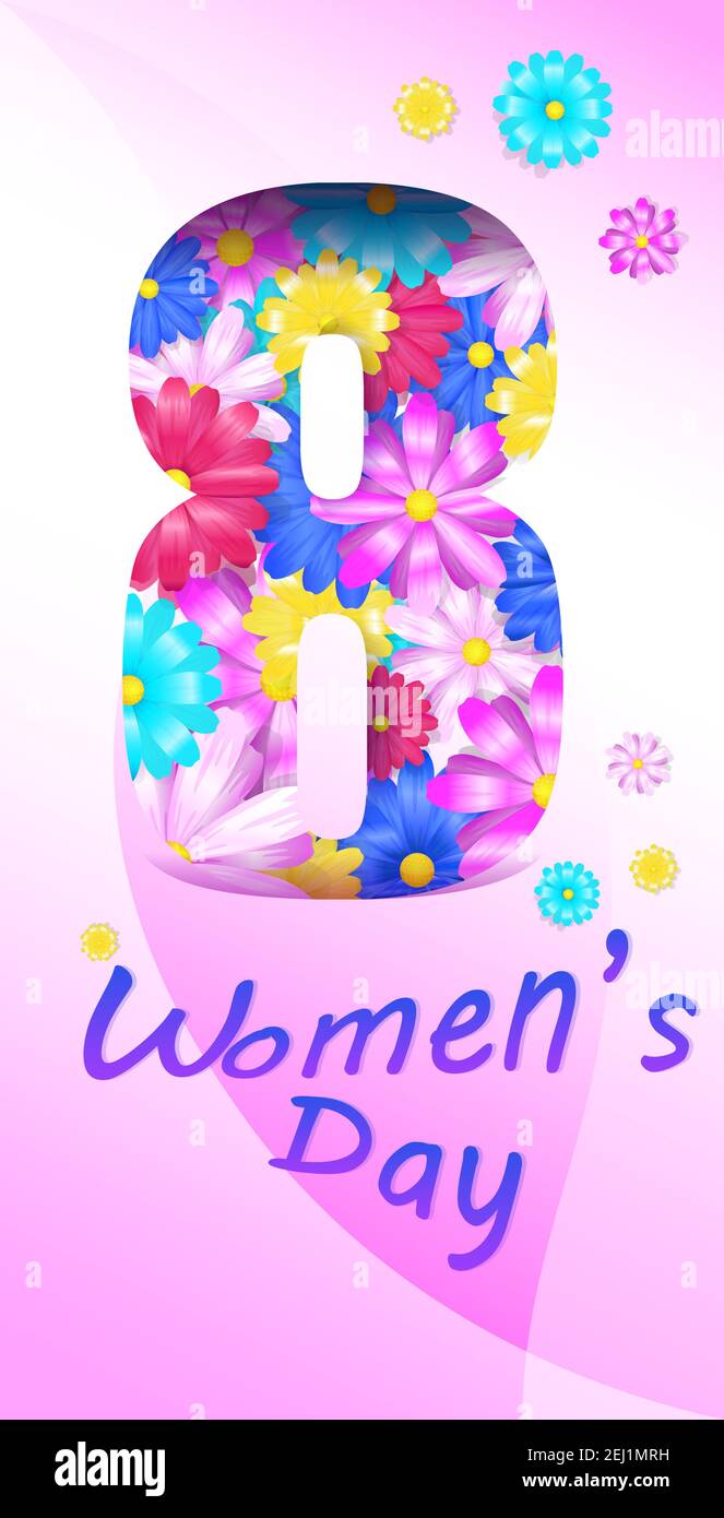 womens day 8 march holiday celebration banner flyer or greeting card ...