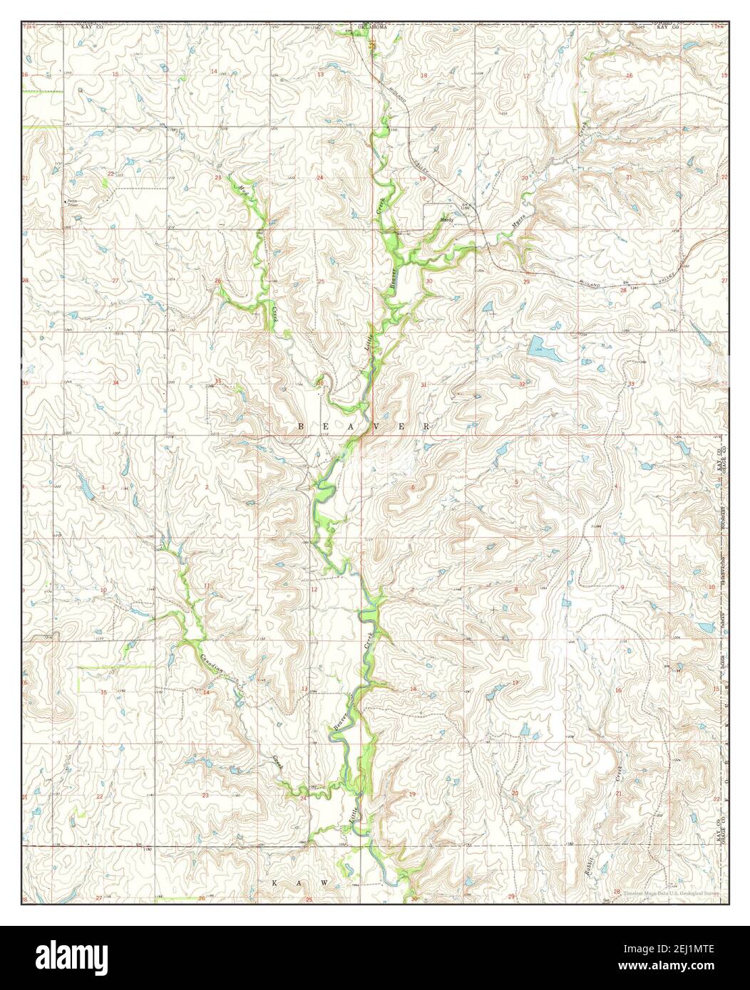 Hardy, Oklahoma, map 1964, 1:24000, United States of America by ...