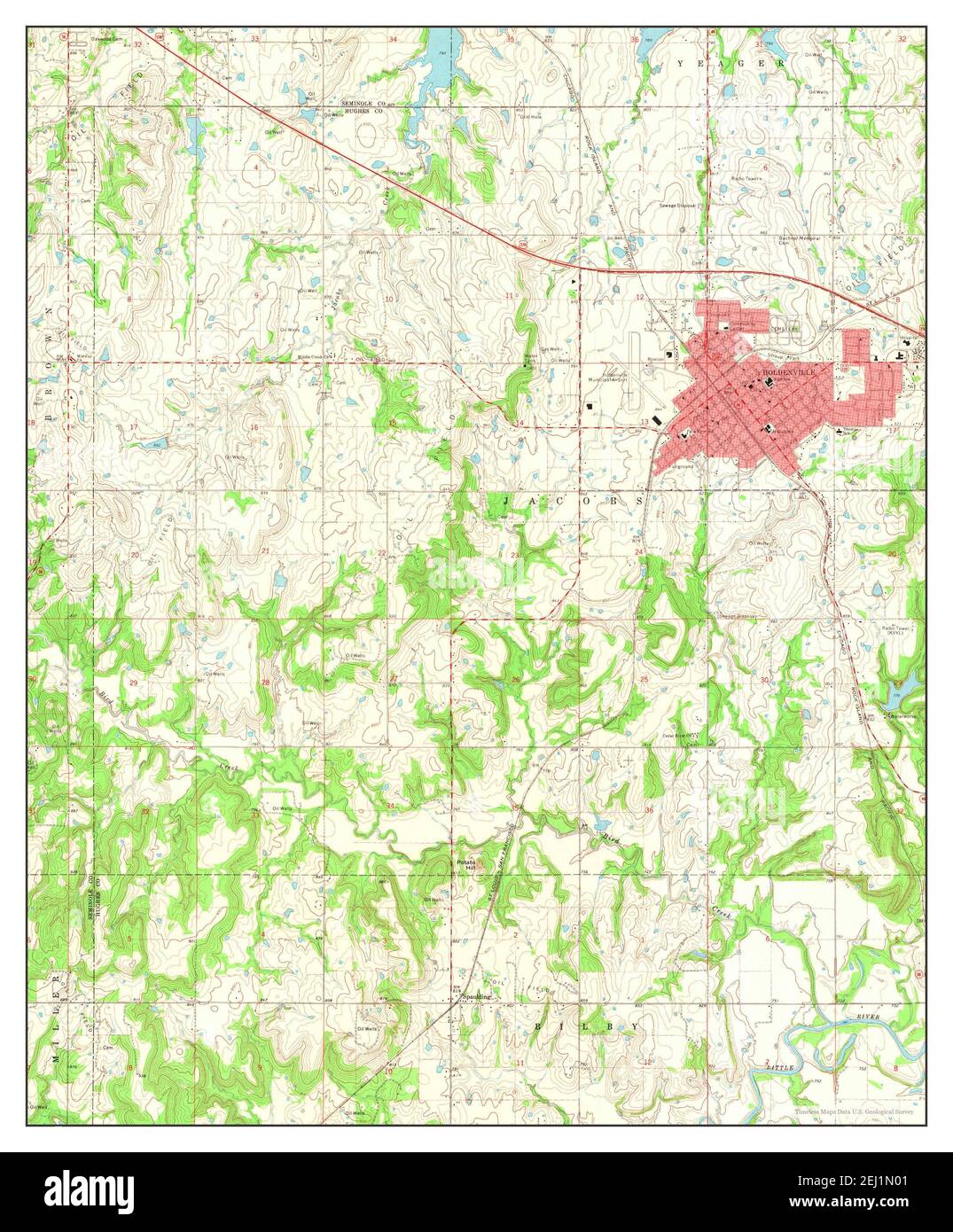 Map of holdenville oklahoma Cut Out Stock Images & Pictures - Alamy