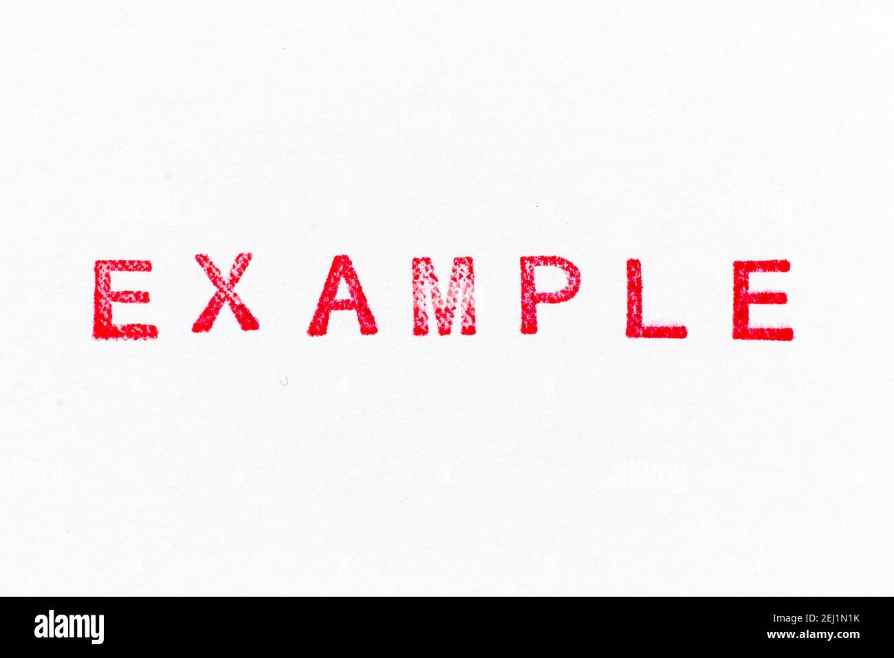 Red color example word ink rubber stamp on white paper background Stock ...
