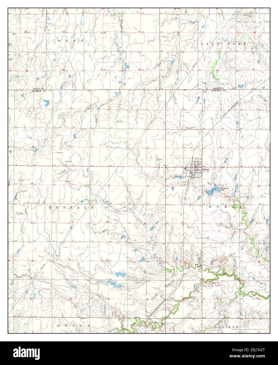 Hunter, Oklahoma, map 1968, 1:24000, United States of America by ...