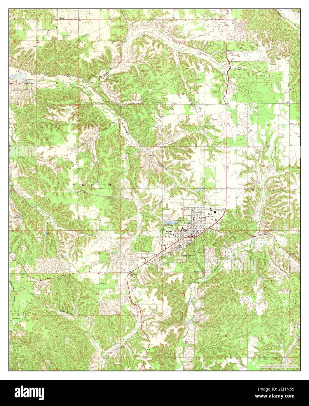 Jay, Oklahoma, map 1971, 1:24000, United States of America by Timeless ...
