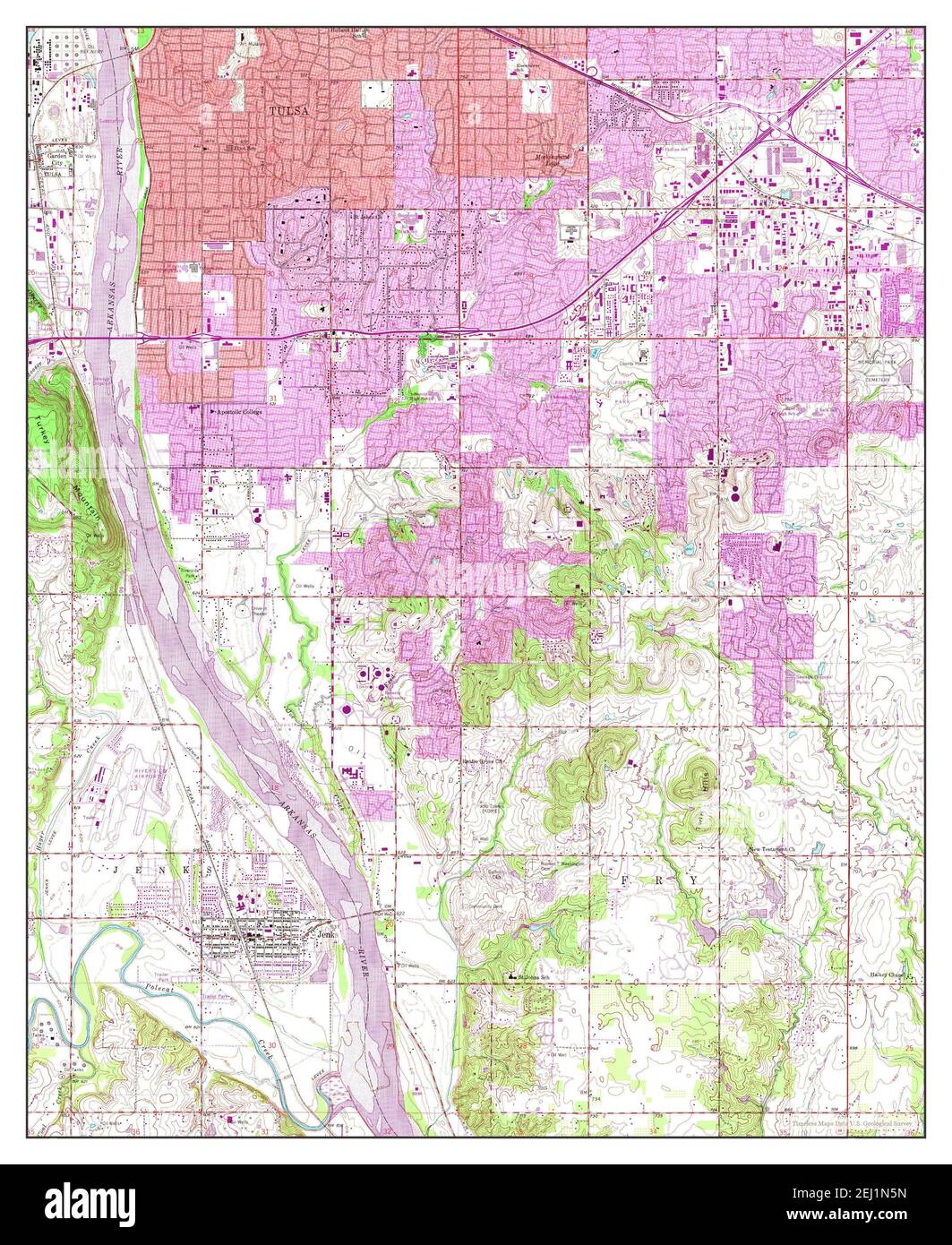 Jenks, Oklahoma, map 1952, 1:24000, United States of America by ...