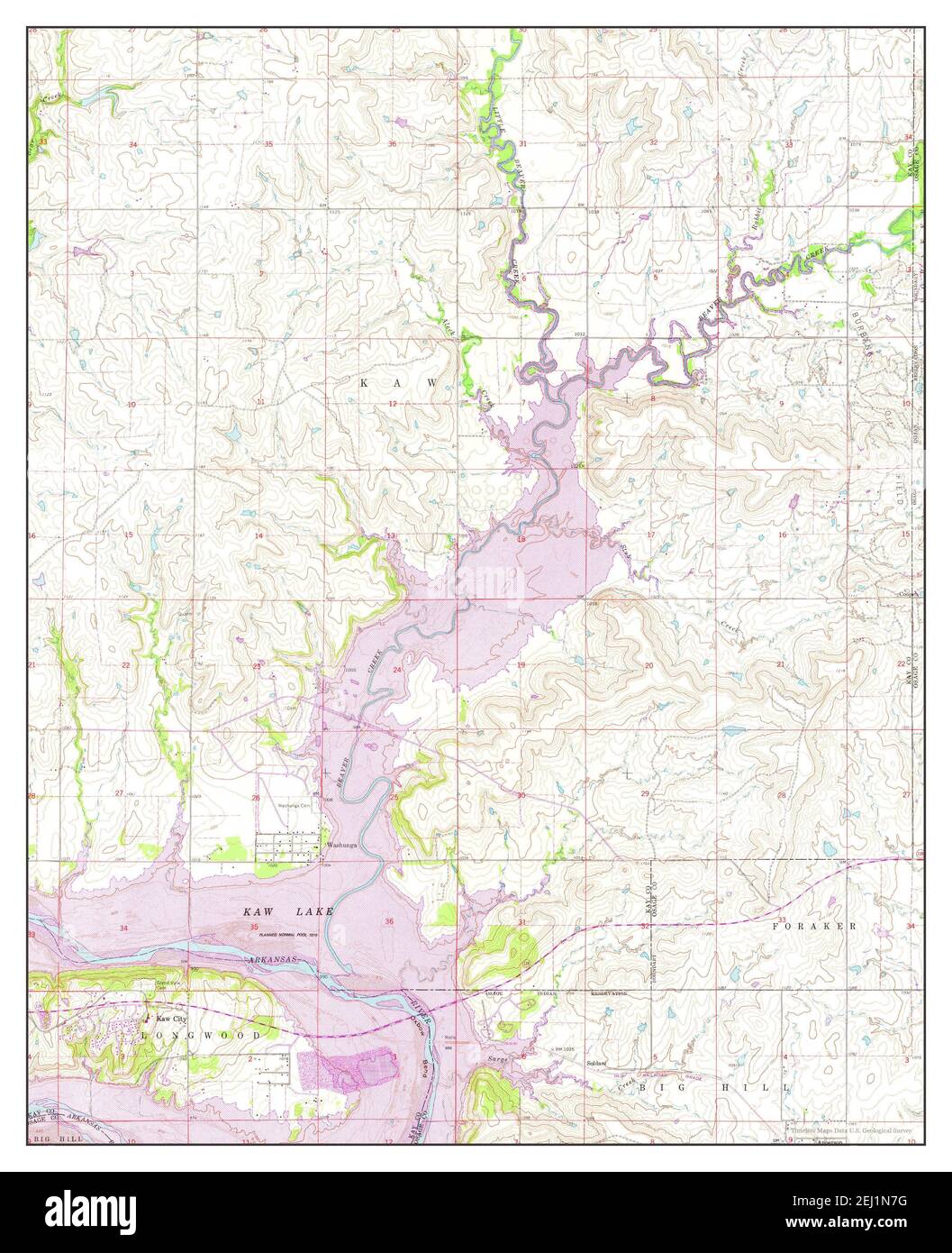 Kaw City, Oklahoma, map 1964, 1:24000, United States of America by ...