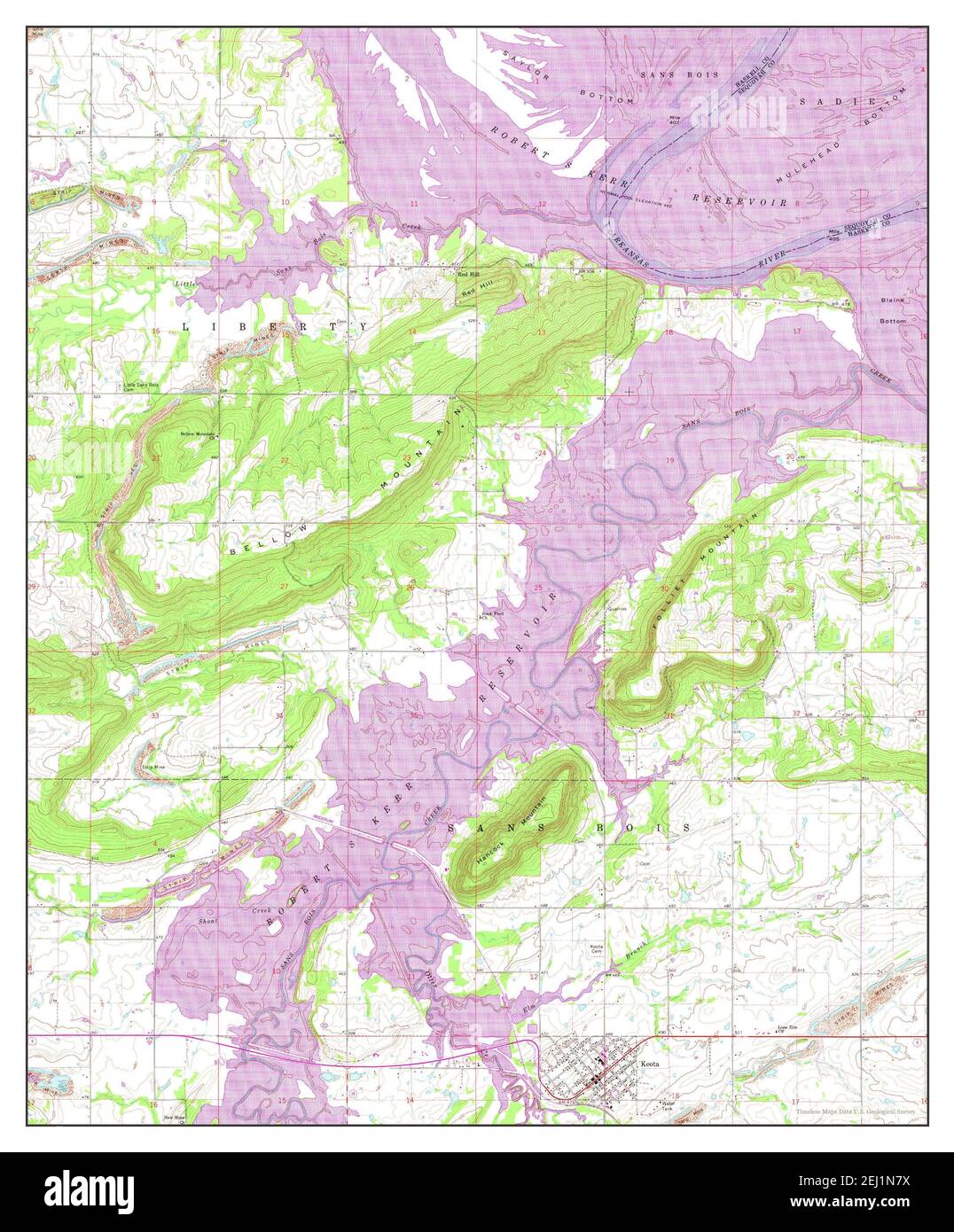 Keota, Oklahoma, map 1967, 1:24000, United States of America by ...