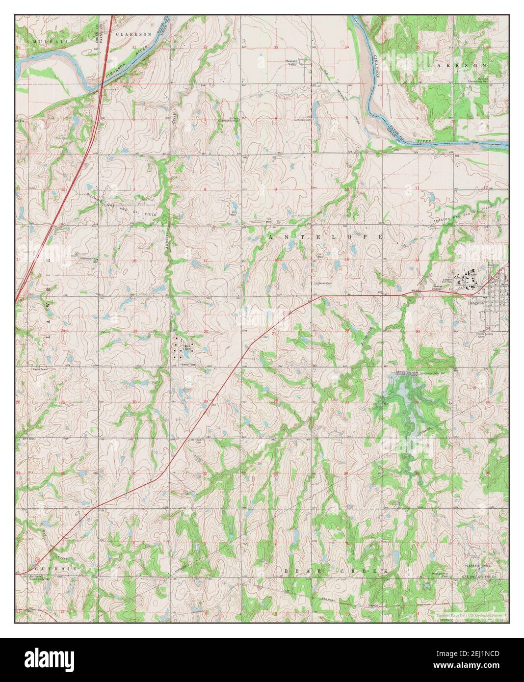 Langston, Oklahoma, map 1970, 1:24000, United States of America by ...