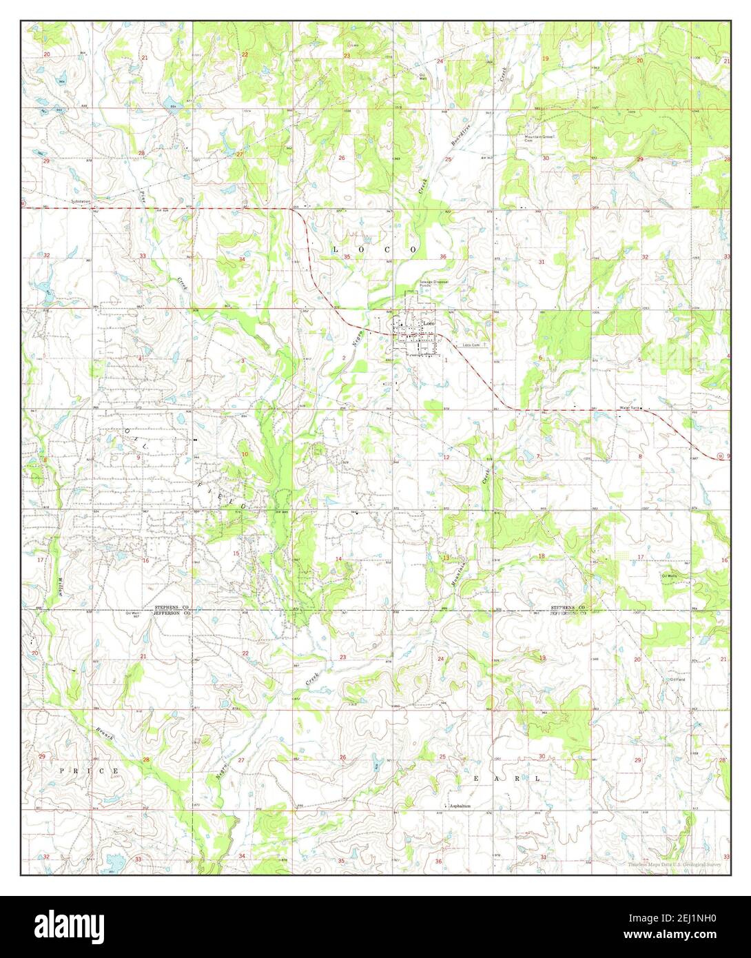 Loco, Oklahoma, map 1974, 1:24000, United States of America by Timeless ...