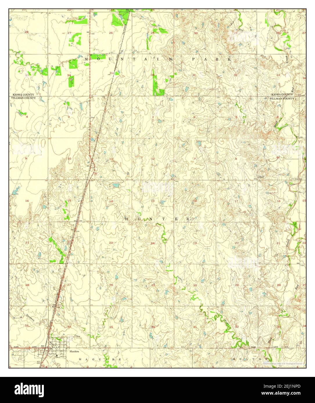 Manitou, Oklahoma, map 1956, 1:24000, United States of America by ...