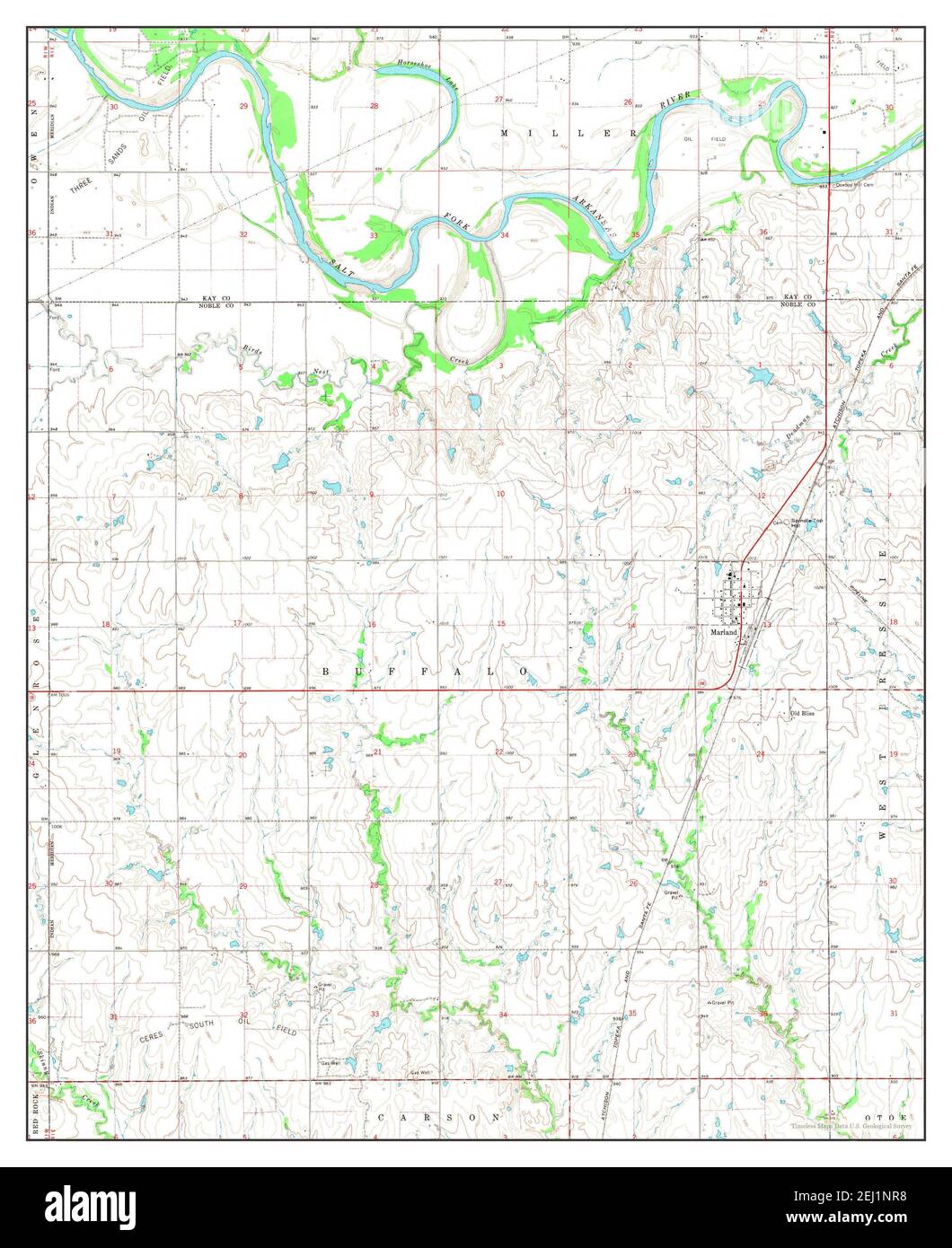 Marland, Oklahoma, map 1968, 1:24000, United States of America by ...