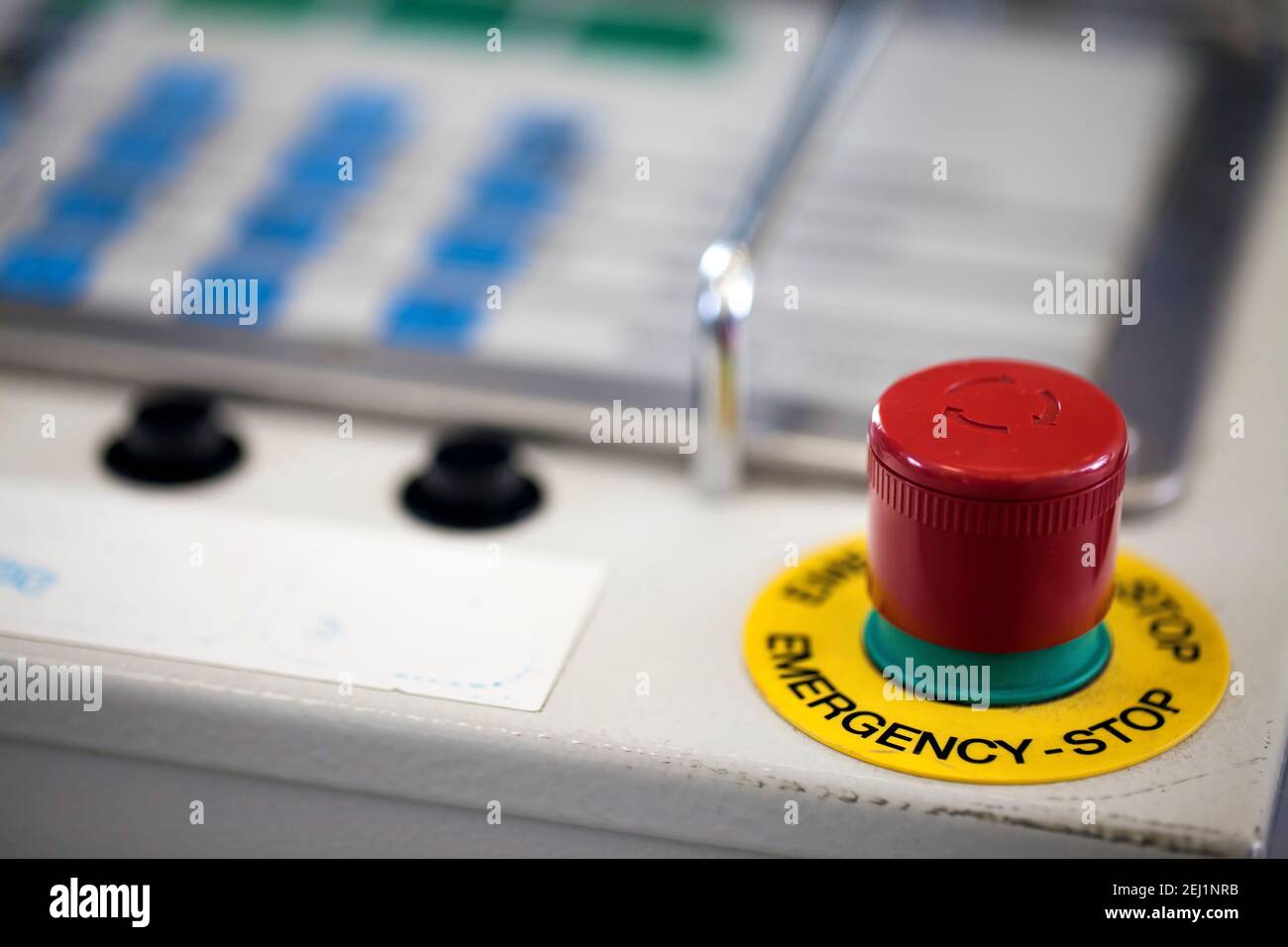 Red Alarm Button used for Emergencies Close Up Stock Photo - Alamy