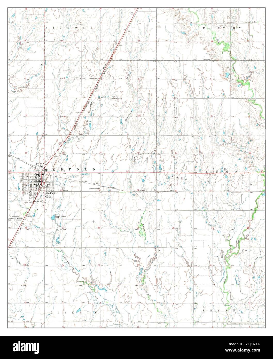 Medford, Oklahoma, map 1968, 1:24000, United States of America by ...