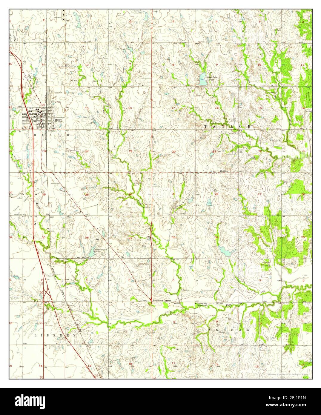Moore, Oklahoma, map 1956, 1:24000, United States of America by ...