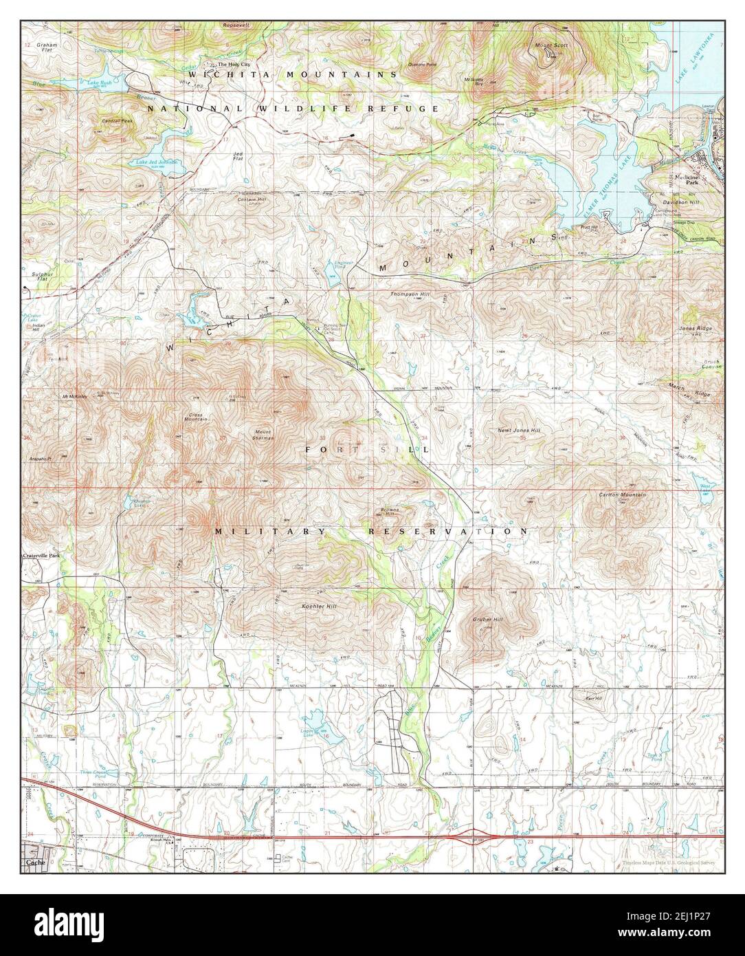Mount Scott, Oklahoma, map 1991, 1:24000, United States of America by ...