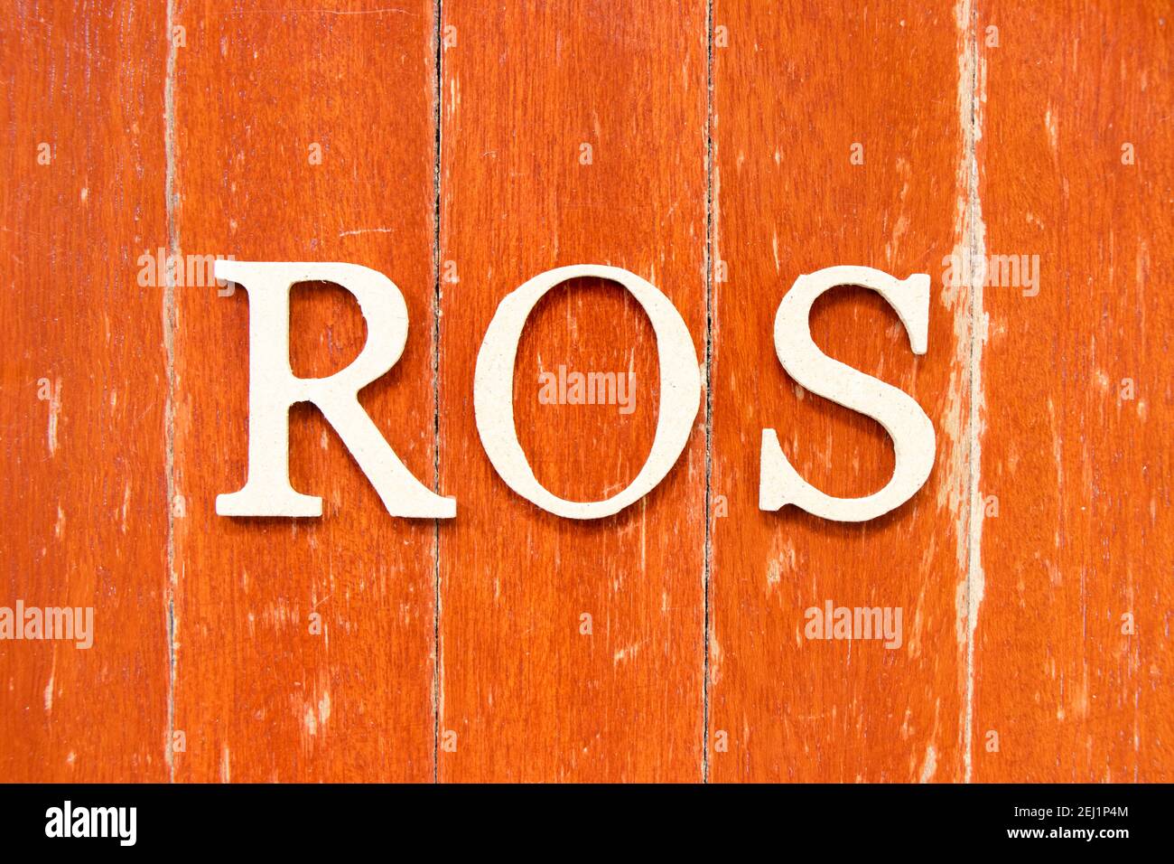 Alphabet letter in word ROS (Abbreviation of return on sales) on old ...