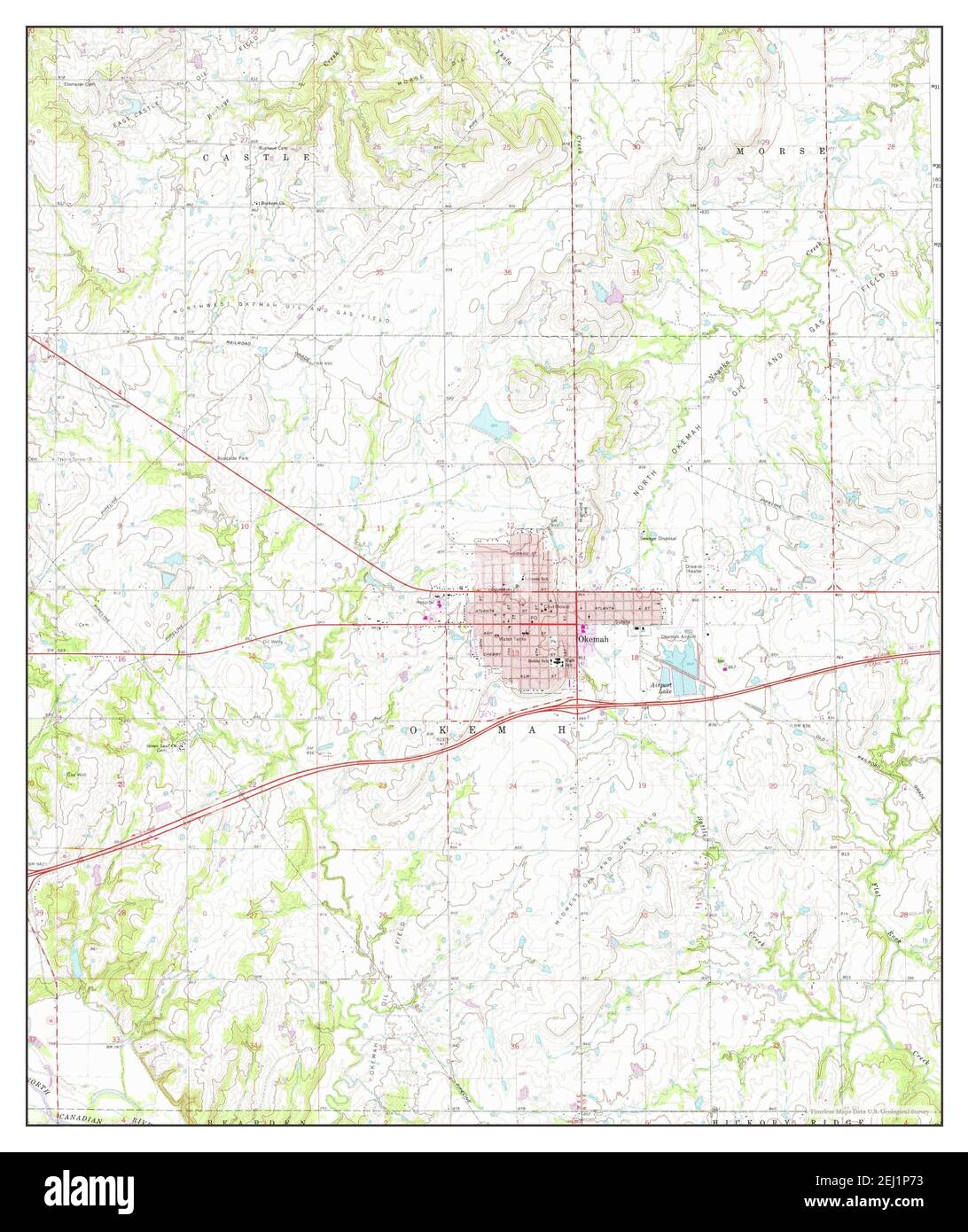 Map of okemah hi-res stock photography and images - Alamy