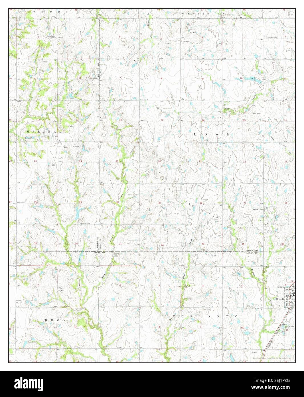 Orlando West, Oklahoma, map 1974, 1:24000, United States of America by ...