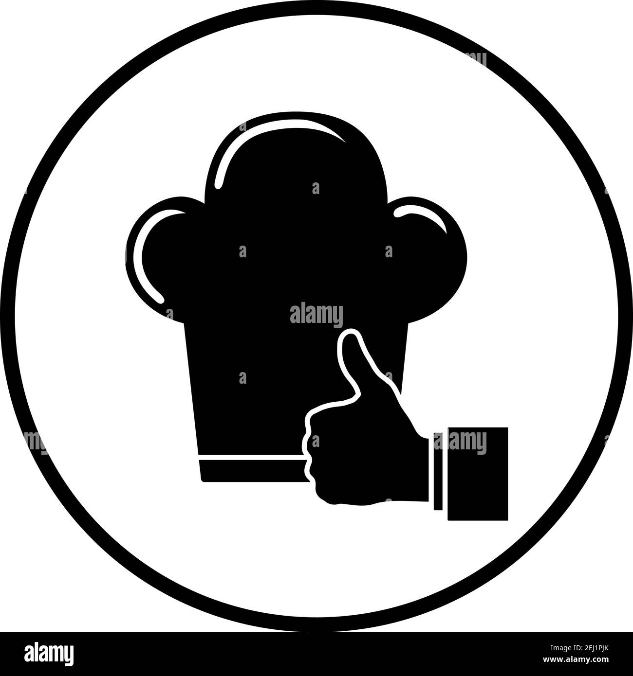 Thumb Up To Chef Icon. Thin Circle Stencil Design. Vector Illustration ...