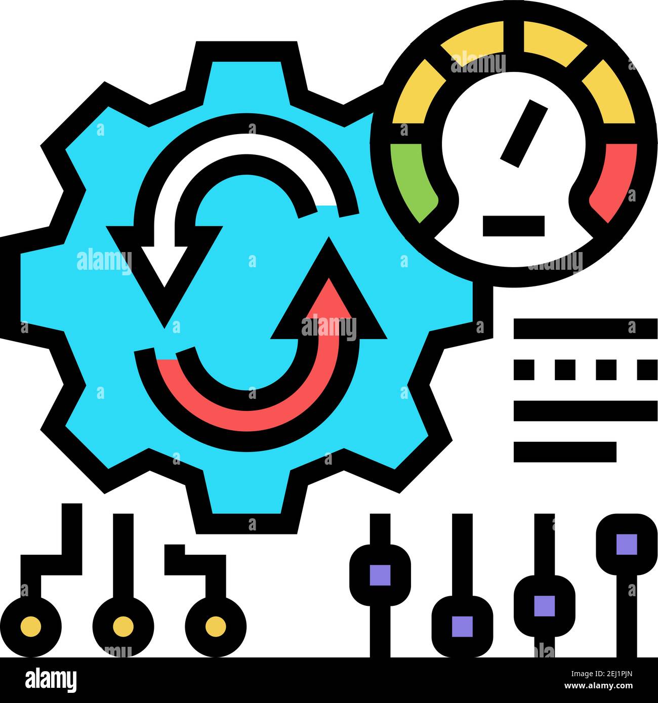 working process optimize color icon vector illustration Stock Vector ...