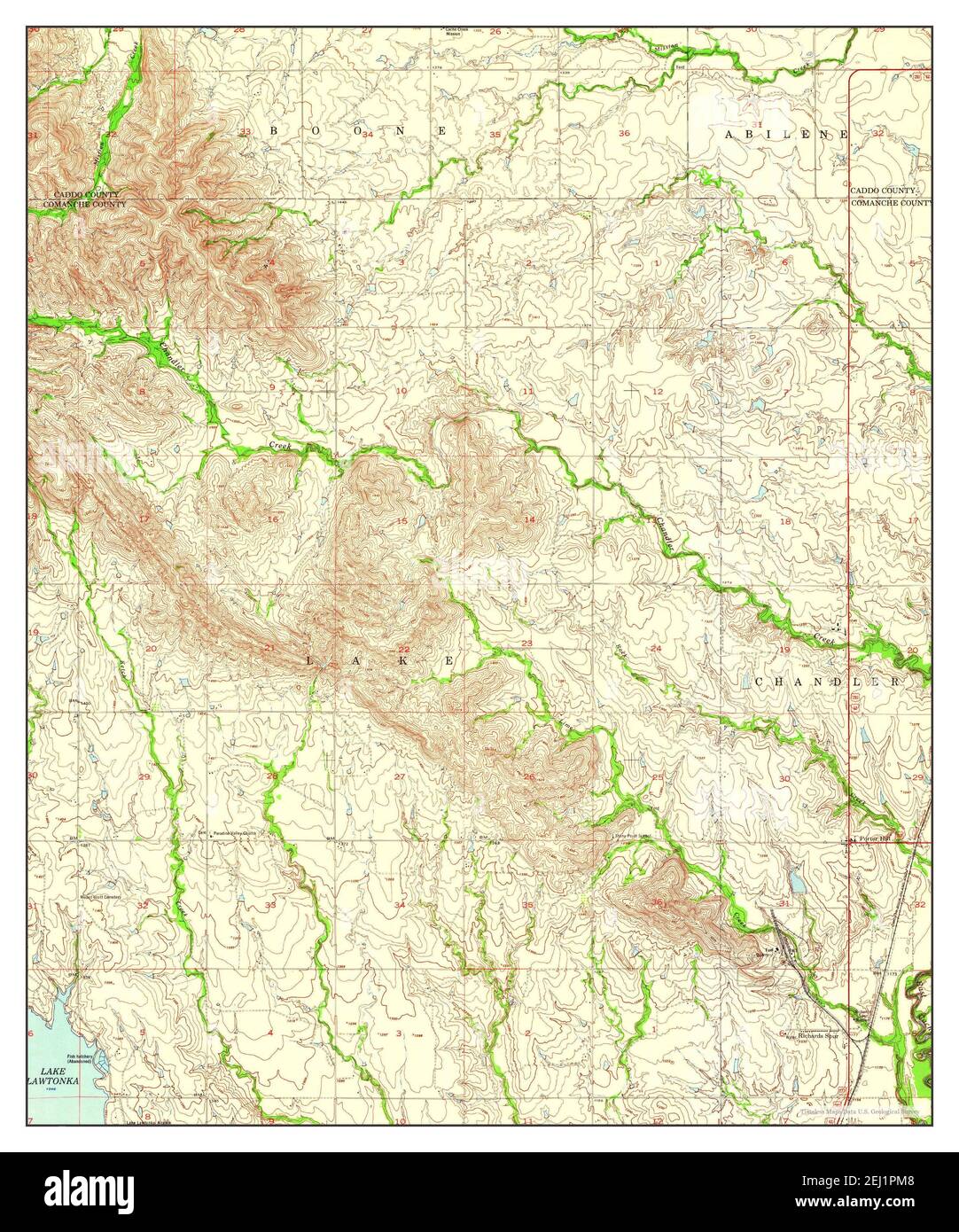 Richards Spur, Oklahoma, map 1956, 1:24000, United States of America by ...