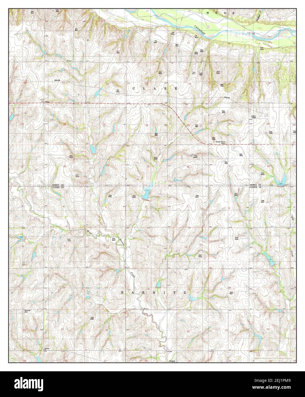 Rhea, Oklahoma, map 1984, 1:24000, United States of America by Timeless ...
