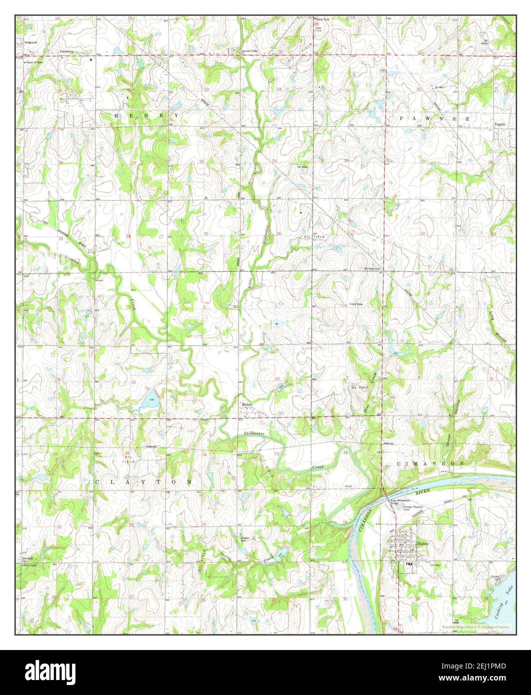 Ripley, Oklahoma, map 1975, 1:24000, United States of America by ...