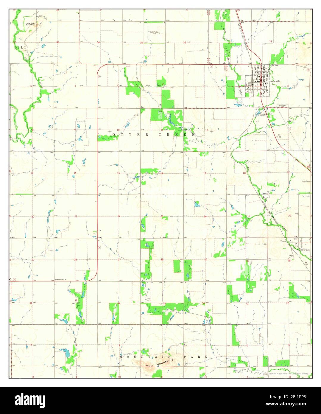 Roosevelt, Oklahoma, map 1964, 1:24000, United States of America by ...
