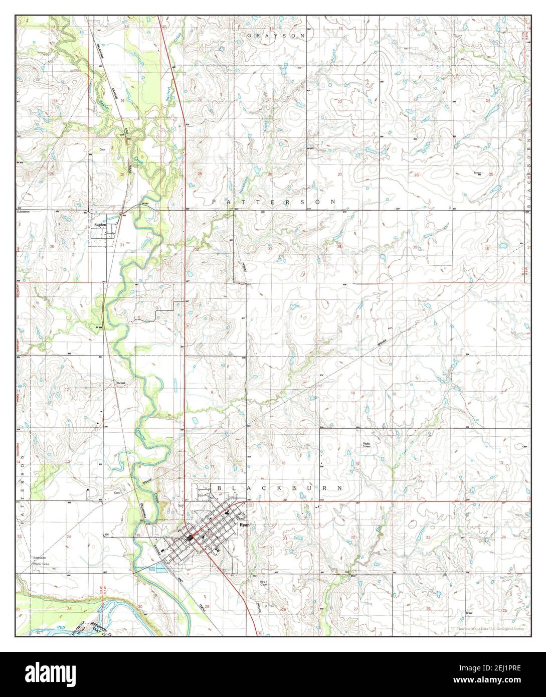 Ryan, Oklahoma, map 1987, 1:24000, United States of America by Timeless ...