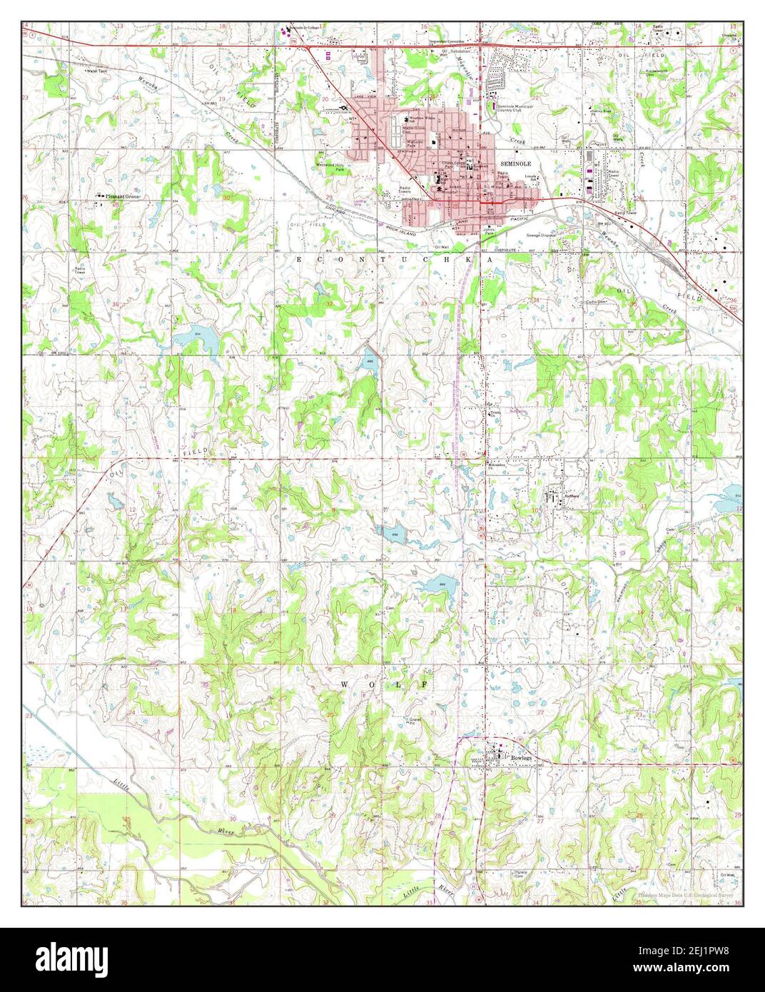 Map of seminole oklahoma hi-res stock photography and images - Alamy