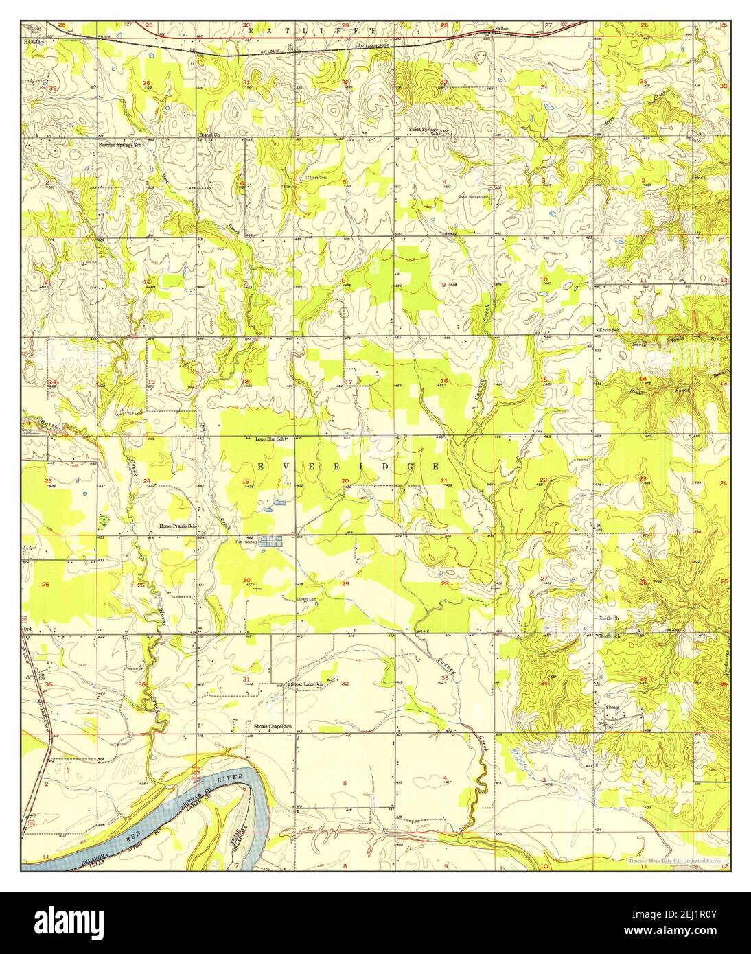 Shoals, Oklahoma, map 1951, 1:24000, United States of America by ...