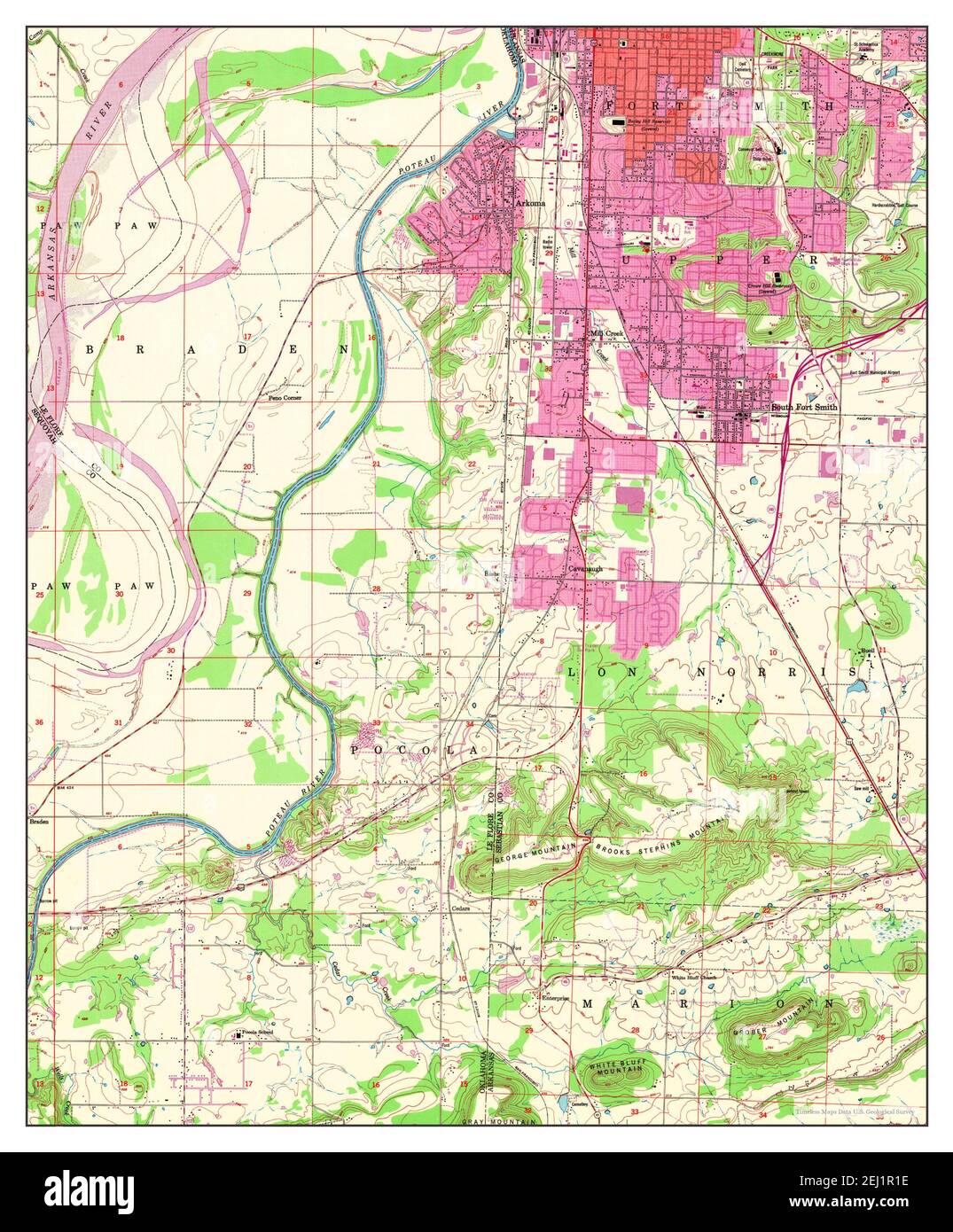 Map of fort smith oklahoma Cut Out Stock Images & Pictures - Alamy