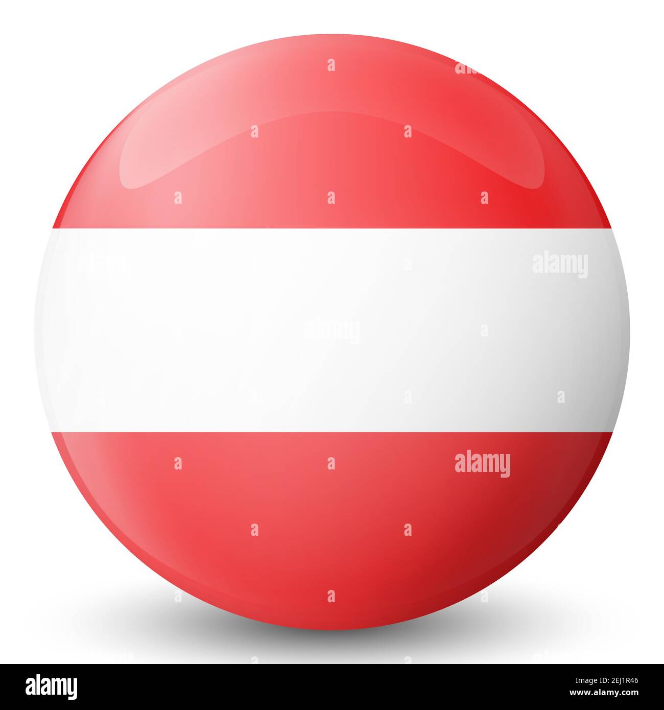 Glass light ball with flag of Austria. Round sphere, template icon ...