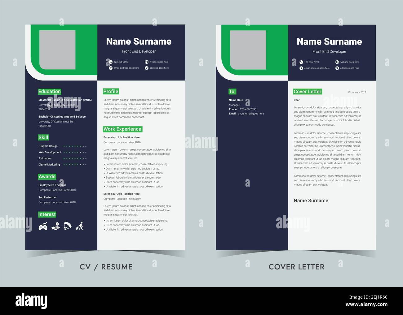 Resume and Cover Letter, Minimalist resume cv template, Cv professional ...