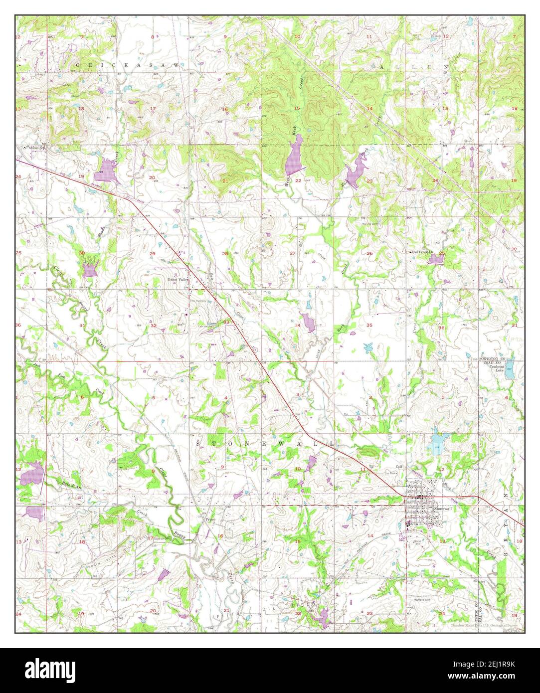 Stonewall, Oklahoma, map 1957, 1:24000, United States of America by ...