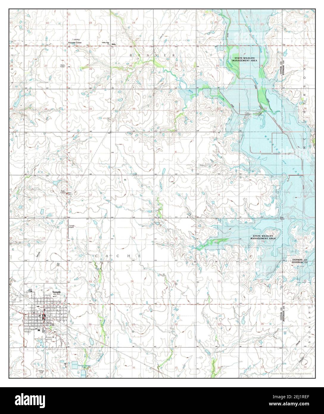 Temple, Oklahoma, map 1987, 1:24000, United States of America by ...
