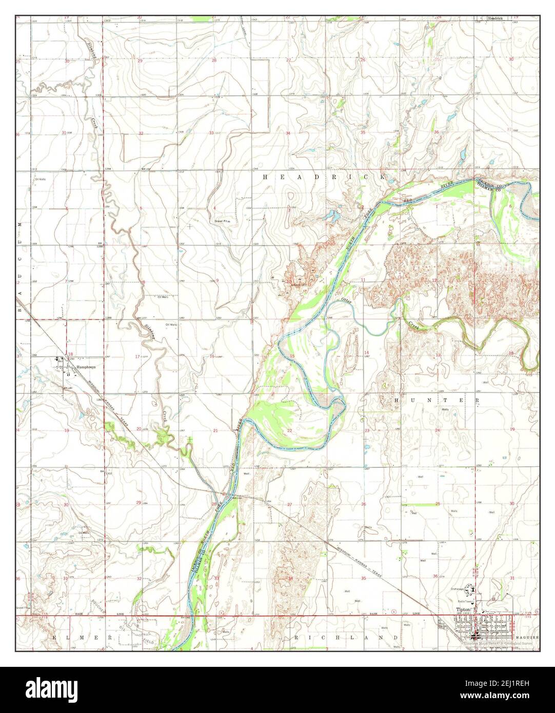 Map of tipton oklahoma Cut Out Stock Images & Pictures - Alamy