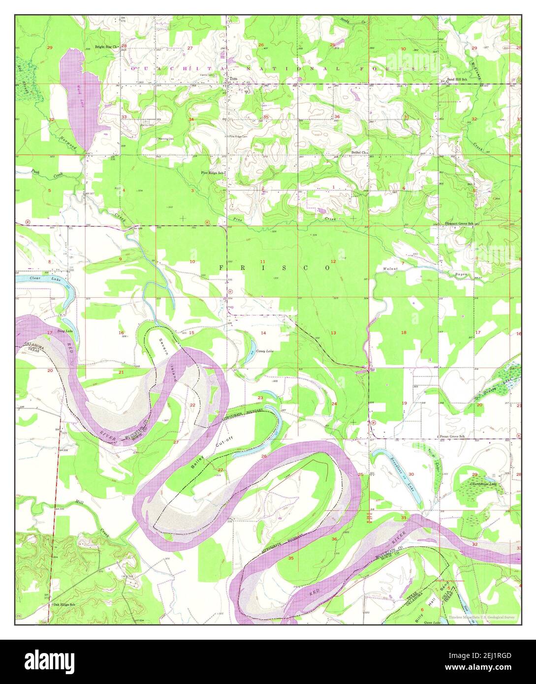 Tom, Oklahoma, map 1950, 1:24000, United States of America by Timeless ...