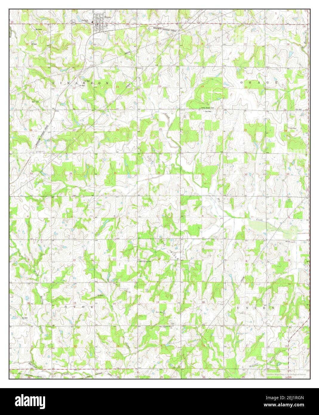 Tryon South, Oklahoma, map 1975, 1:24000, United States of America by ...