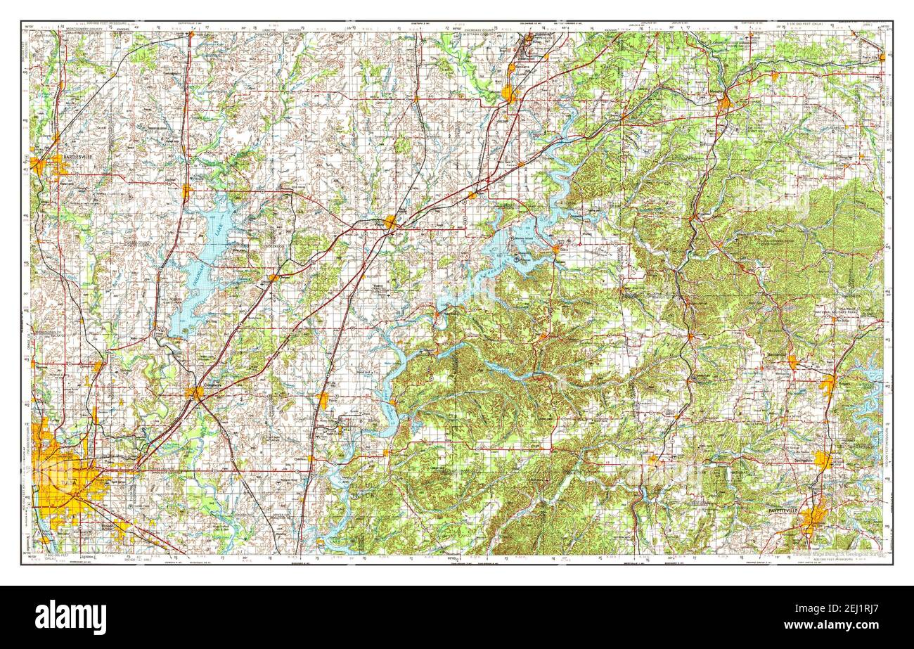 Tulsa, Oklahoma, map 1958, 1:250000, United States of America by ...