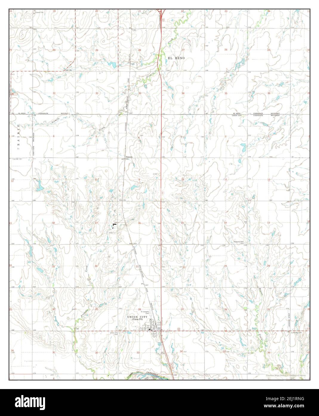 Map of union city oklahoma Cut Out Stock Images & Pictures - Alamy