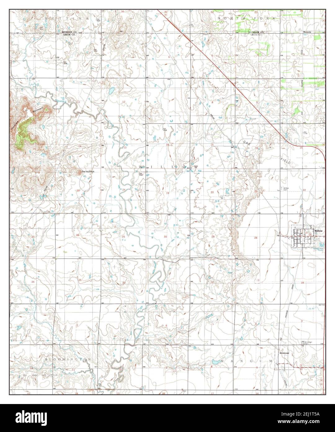 Willow, Oklahoma, map 1989, 1:24000, United States of America by ...