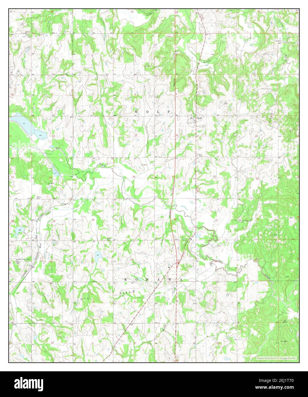 Wolf, Oklahoma, map 1972, 1:24000, United States of America by Timeless ...