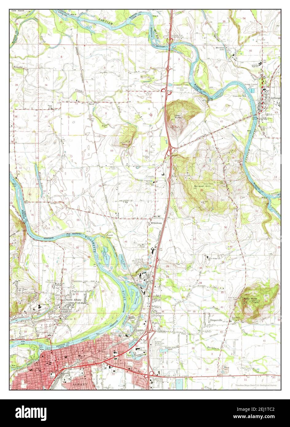 Albany, Oregon, map 1970, 1:24000, United States of America by Timeless ...