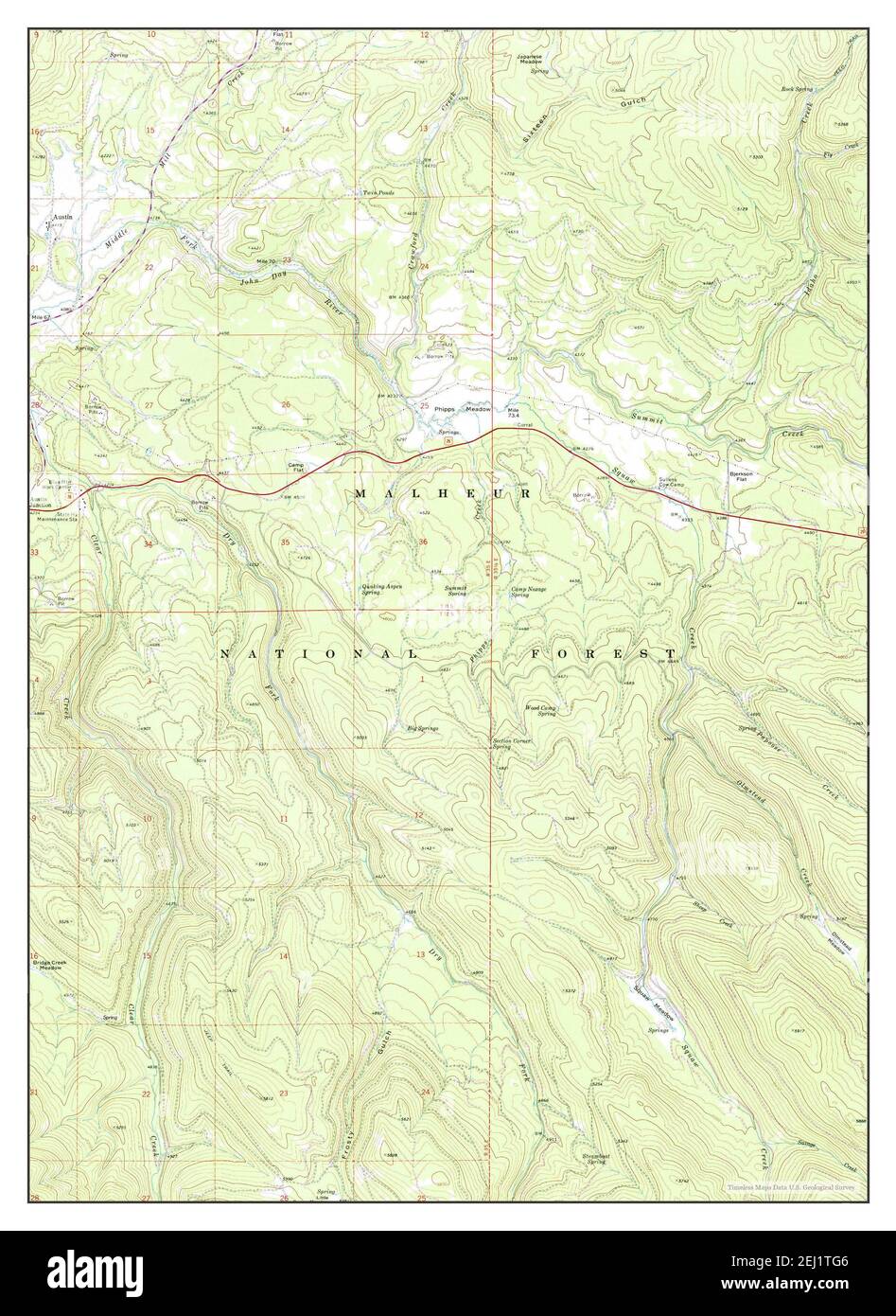 Austin, Oregon, map 1972, 1:24000, United States of America by Timeless ...