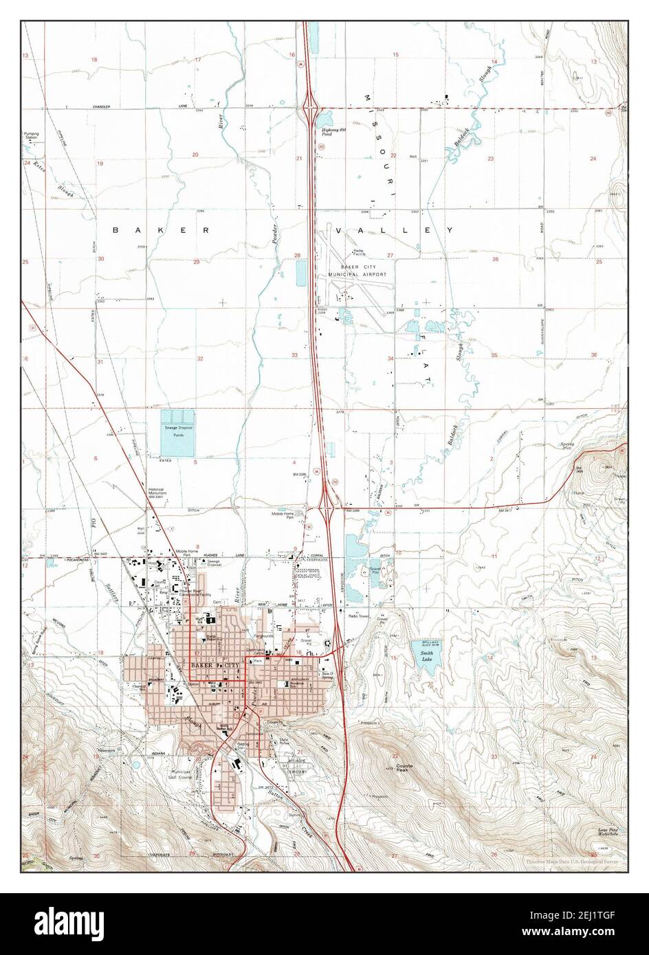 Baker city oregon map hi-res stock photography and images - Alamy